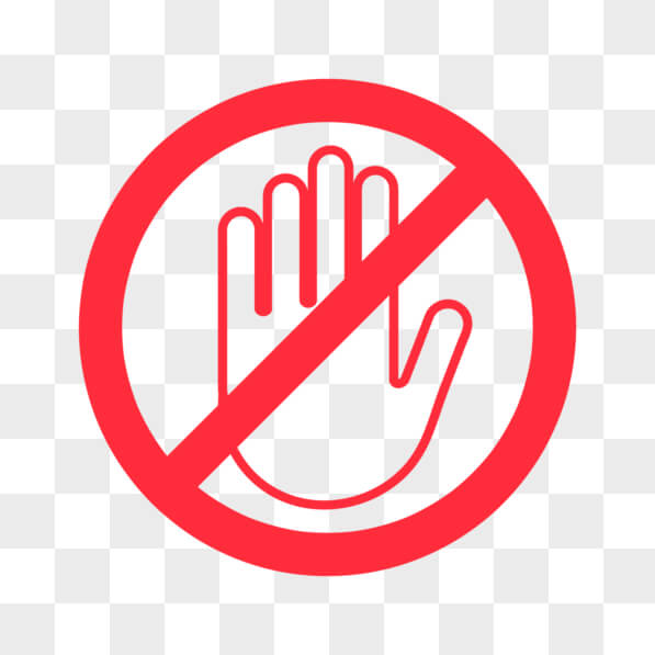 Download Red No-Hands Sign on Black Background PNGs Online - Creative ...