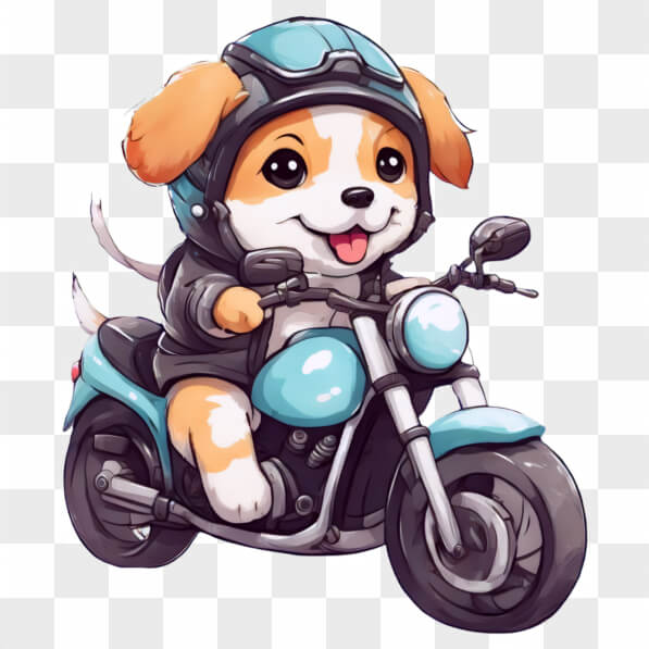 Download Kawaii Cartoon Dog Riding Motorcycle Kawaii Online - Creative ...