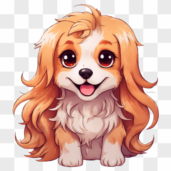 Descarga Perro de Dibujos Animados Kawaii con Pelo Largo y Rizado ...