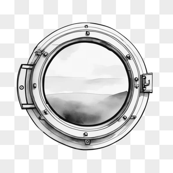 Download Ship's Porthole Drawing with Ocean Background Sketches Online ...