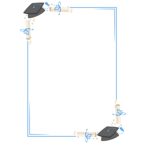 Download Decorative Diploma Frame with Graduation Caps and Tassels ...