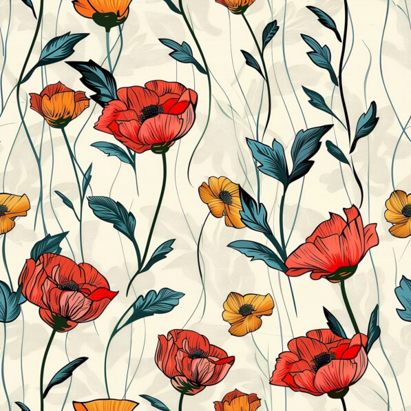 Download Seamless Poppy Pattern Patterns Online - Creative Fabrica