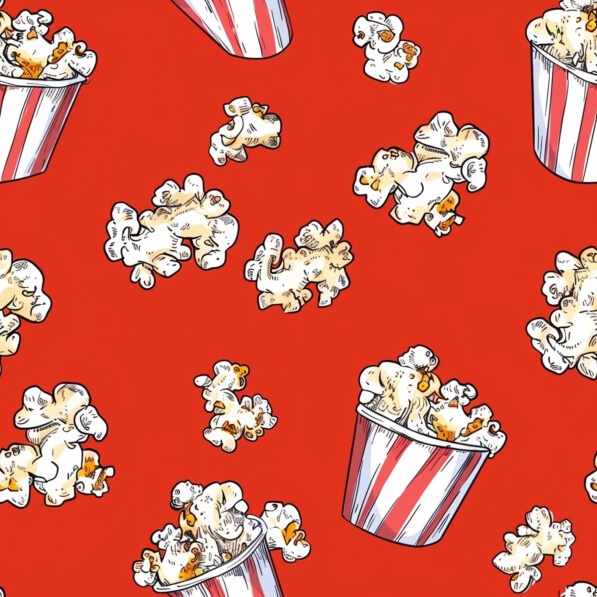 Download Popcorn Buckets Seamless Pattern on Red Background Patterns ...
