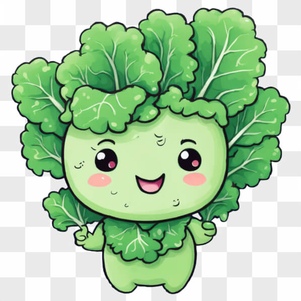 Download Kawaii Green Cabbage with Two Leaves Kawaii Online - Creative ...