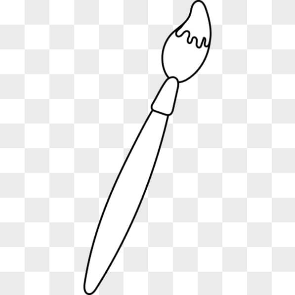 Download Black and White Paint Brush Outline PNGs Online - Creative Fabrica