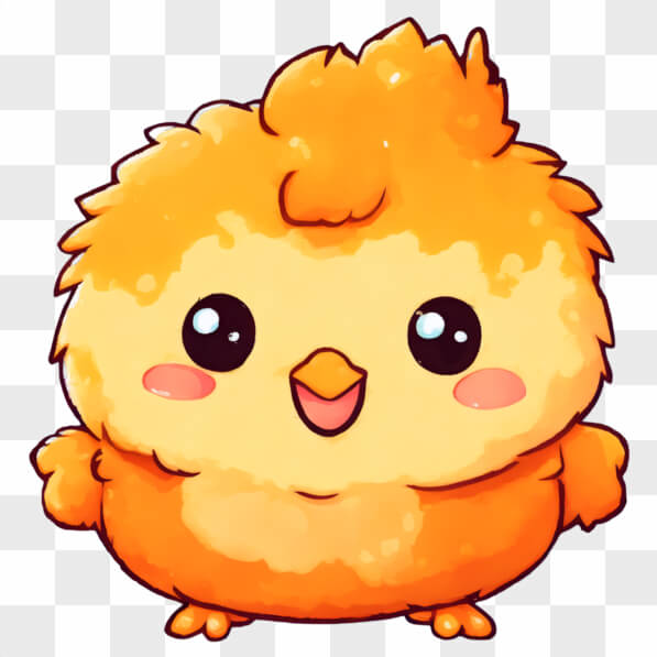 Download Kawaii Cartoon Chicken Sticker on Black Background Kawaii ...