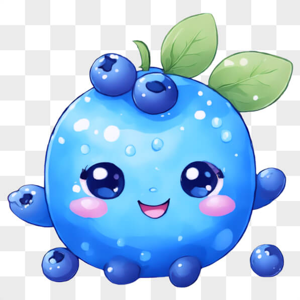 Download Kawaii Blueberry with Smiley Face Kawaii Online - Creative Fabrica