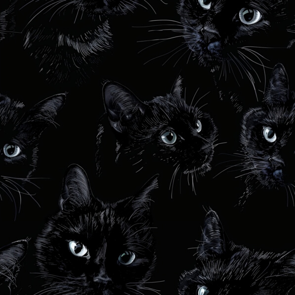 Download Seamless Black Cat Pattern with Blue Eyes Patterns Online ...