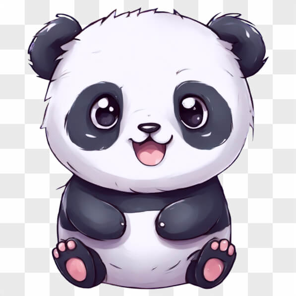 Descarga Oso Panda Kawaii Sentado con Círculos Negros Kawaii En Línea ...