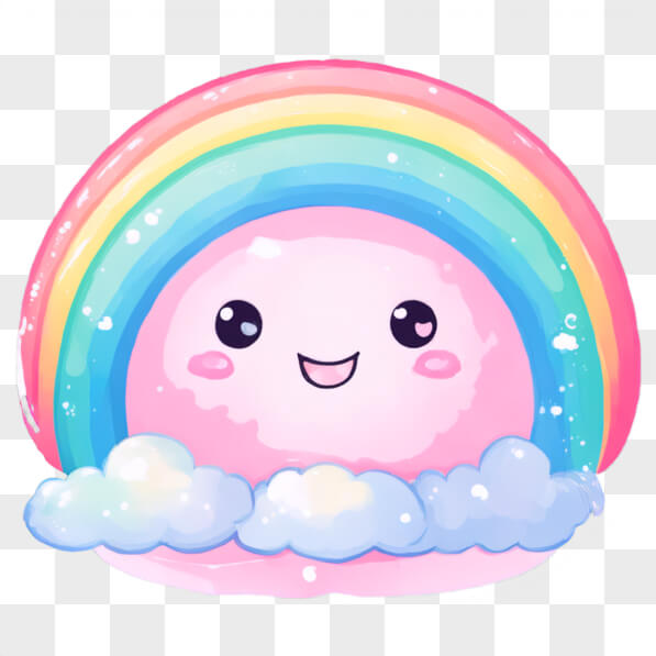 Download Roze Wolk met Regenboog - Kawaii en Positief Kawaii online op ...