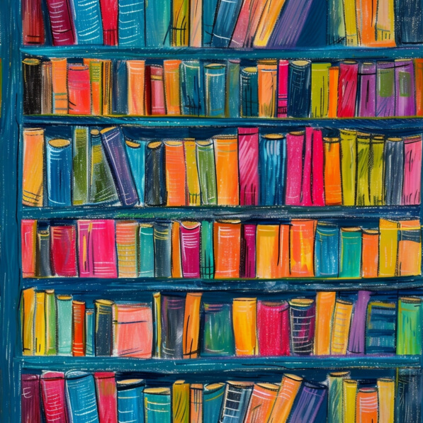 Download Colorful Bookshelf Painting Patterns Online - Creative Fabrica
