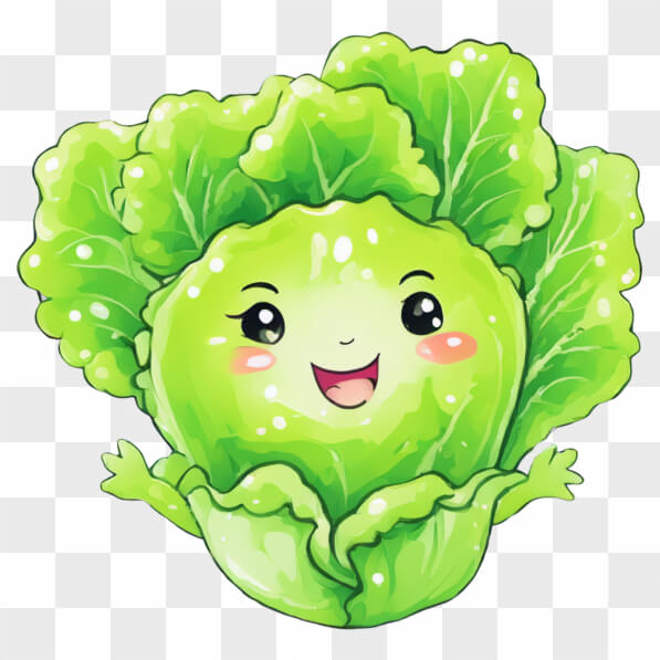 Download Kawaii Cartoon Lettuce Kawaii Online - Creative Fabrica