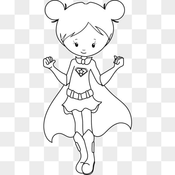 Download Girl in Superhero Costume Coloring Pages PNGs Online ...