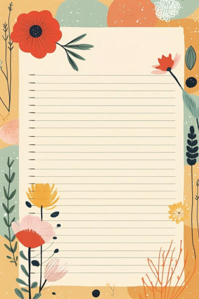 Télécharger Bloc-notes vierge avec décorations florales Arrière-plans ...