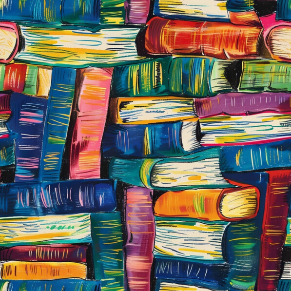 Download Colorful Painting of a Stack of Books Patterns Online ...