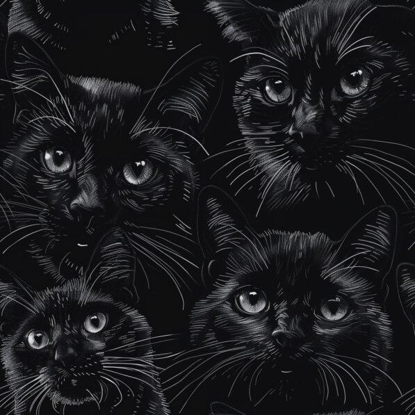 Download Seamless Black Cat Pattern Patterns Online - Creative Fabrica