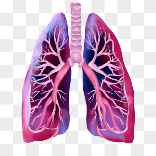 Download Anatomical Illustration of Human Lungs with Bronchial Tubes ...