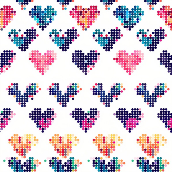 Download Colorful Pixelated Heart Pattern Patterns Online - Creative ...