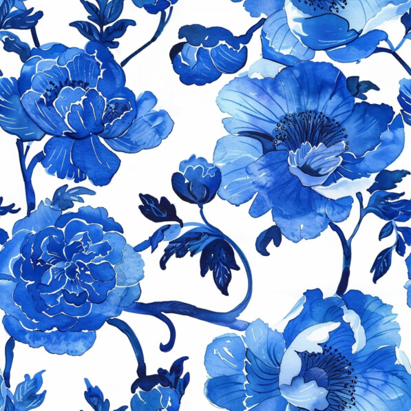 Download Seamless Blue Flower Pattern Patterns Online - Creative Fabrica