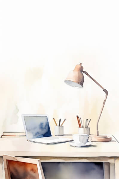 Download Watercolor Painting of Office Desk Backgrounds Online ...