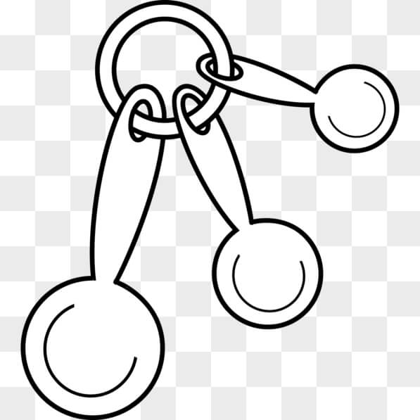 Download Black and White Drawing of Three Connected Measuring Spoons ...