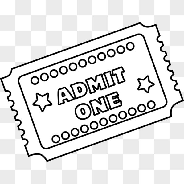 Download Vintage Admit One Ticket Drawing PNGs Online - Creative Fabrica