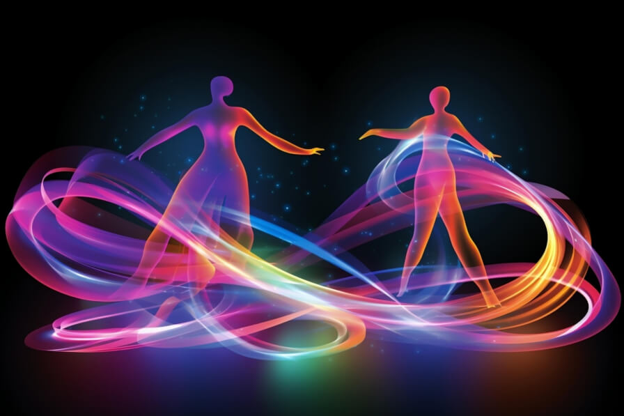 Download Artistic Image: Two People Dancing with Colorful Swirls ...