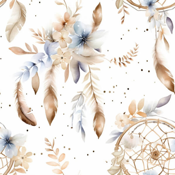 Download Native American Inspired Watercolor Flower Pattern Patterns ...