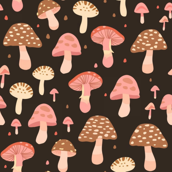 Download Seamless Mushroom Pattern in Pink and Brown Patterns Online ...