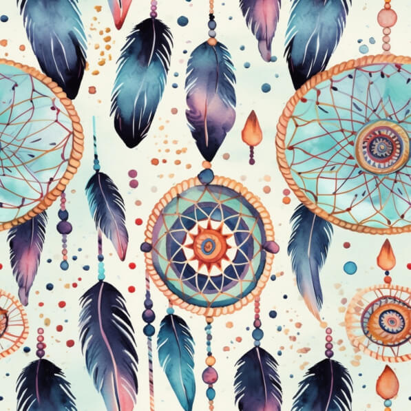 Download Colorful Dream Catcher and Feather Pattern Patterns Online ...
