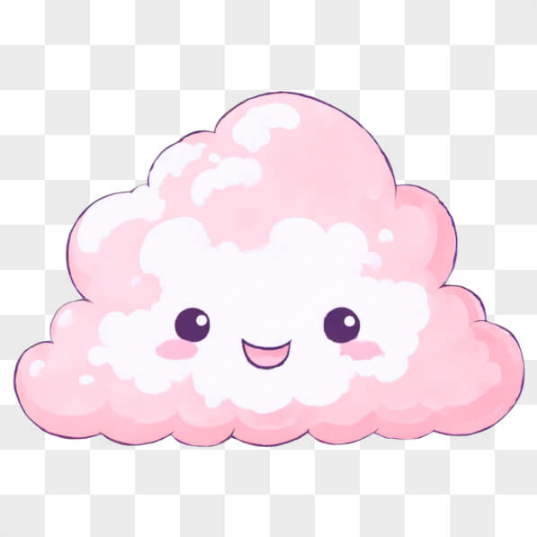 Download Kawaii Pink Cloud with Smiley Face Kawaii Online - Creative ...