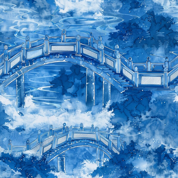 Download Watercolor Painting of Two Bridges with People Walking ...