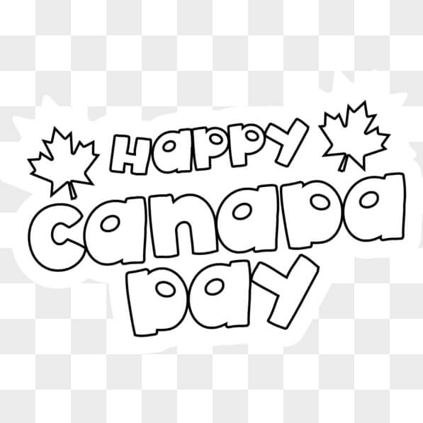 Télécharger Page de coloriage joyeuse de la fête du Canada avec des ...