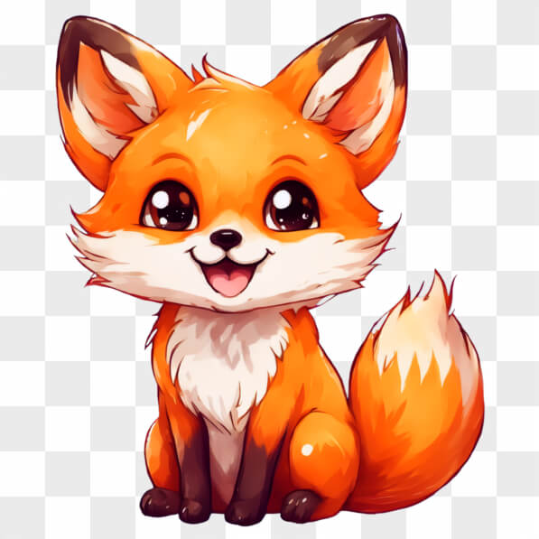 Download Kawaii Fox Smiling on Black Background Kawaii Online ...