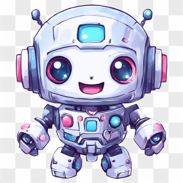 Download Kawaii Cute Robot with Pink and Blue Eyes Kawaii Online ...