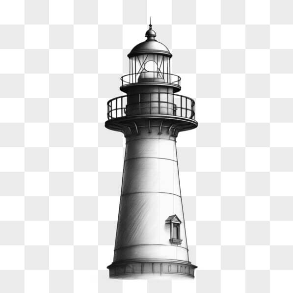 Download Detailed Drawing of a Lighthouse Sketches Online - Creative ...