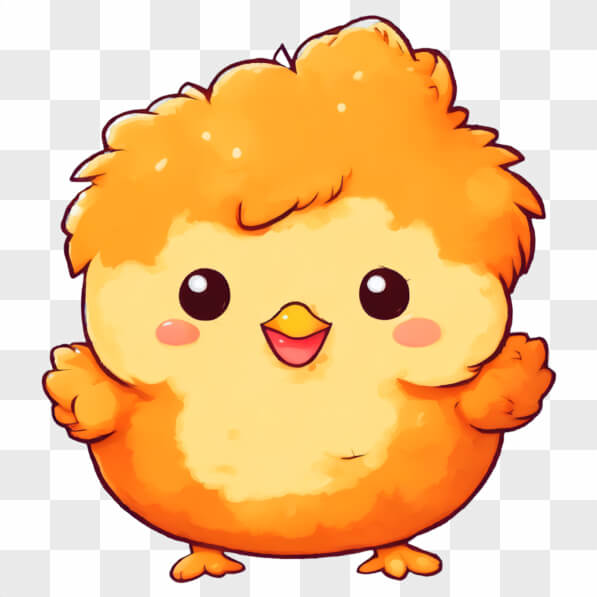 Download Kawaii Cartoon Chicken with Curly Hair Kawaii Online ...