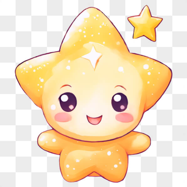 Download Charming Yellow Star-Shaped Toy Kawaii Online - Creative Fabrica