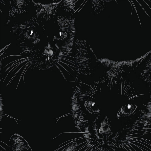 Download Seamless Pattern of Black Cats Patterns Online - Creative Fabrica