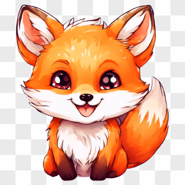 Download Kawaii Small Orange Fox Smiling at Camera Kawaii Online ...