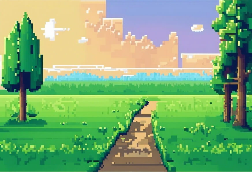Download Pixelated Path into the Countryside Backgrounds Online ...
