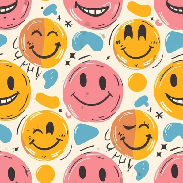 Download Colorful Smiley Face Pattern Patterns Online - Creative Fabrica