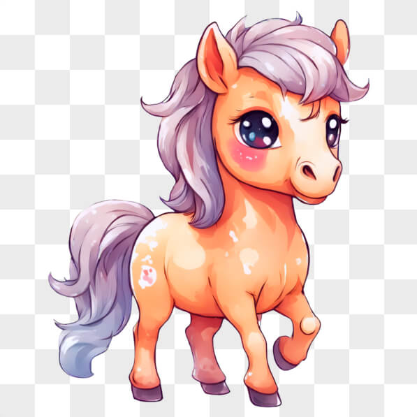 Descarga Caballo caricaturesco Kawaii en fondo negro Kawaii En Línea ...