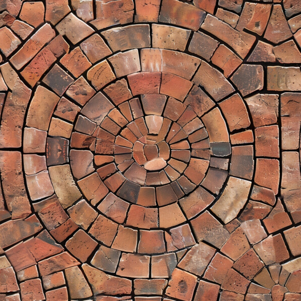 Download Circular Pattern of Red Bricks Patterns Online - Creative Fabrica