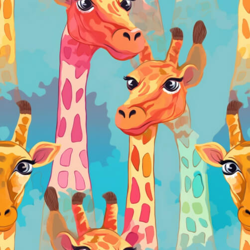 Download Colorful Giraffe Heads Seamless Pattern Patterns Online ...