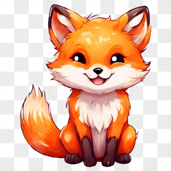 Download Kawaii Cartoon Fox on Black Background Kawaii Online ...
