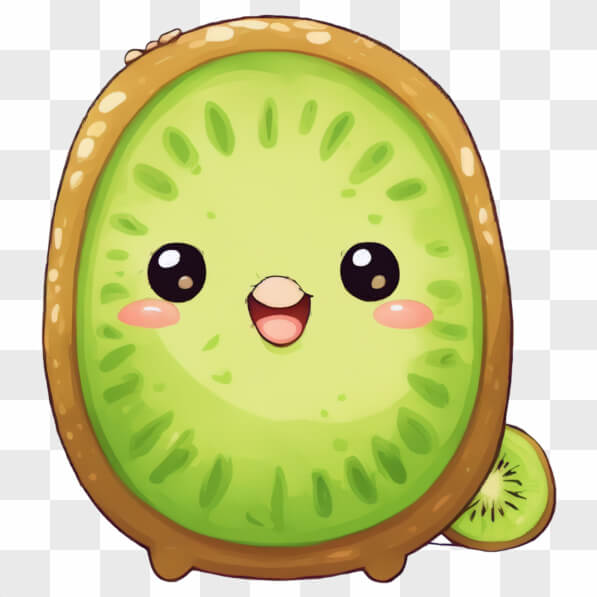 Download Kawaii Green Kiwi Fruit with Smiling Face Kawaii Online ...