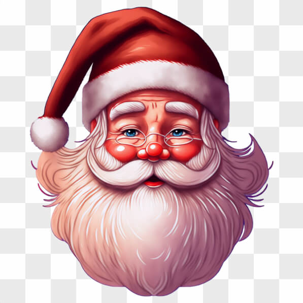 Download Santa Claus Face with Red Hat and Beard PNGs Online - Creative ...
