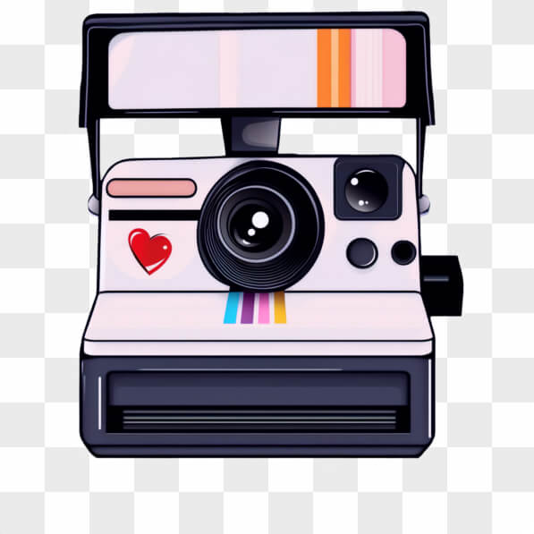 Download Vintage Polaroid Camera with Heart-Shaped Sticker PNGs Online ...