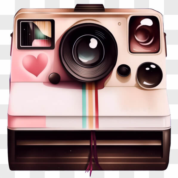Download Vintage Polaroid Camera with Heart-shaped Sticker PNGs Online ...